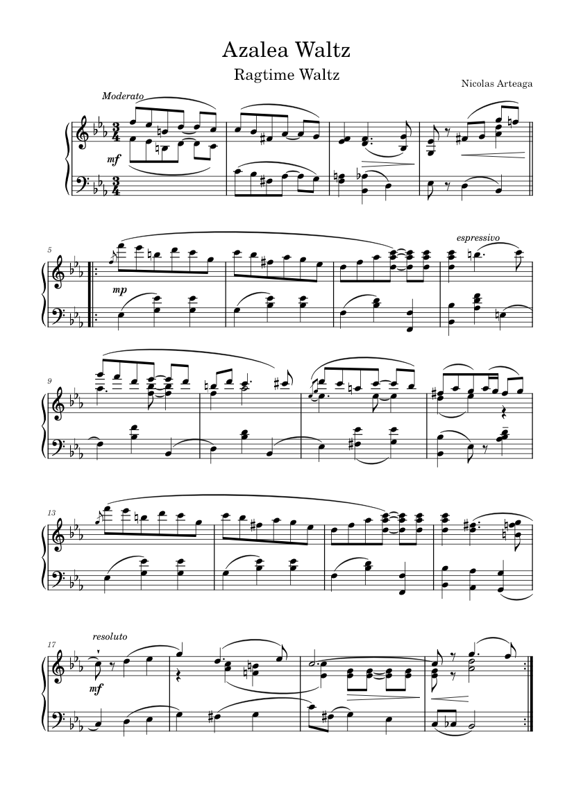 Azalea Waltz Sheet Music for Piano (Solo) | MuseScore.com