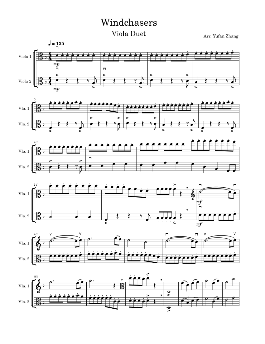 Windchasers - Viola Duet Sheet music for Viola (String Duet ...