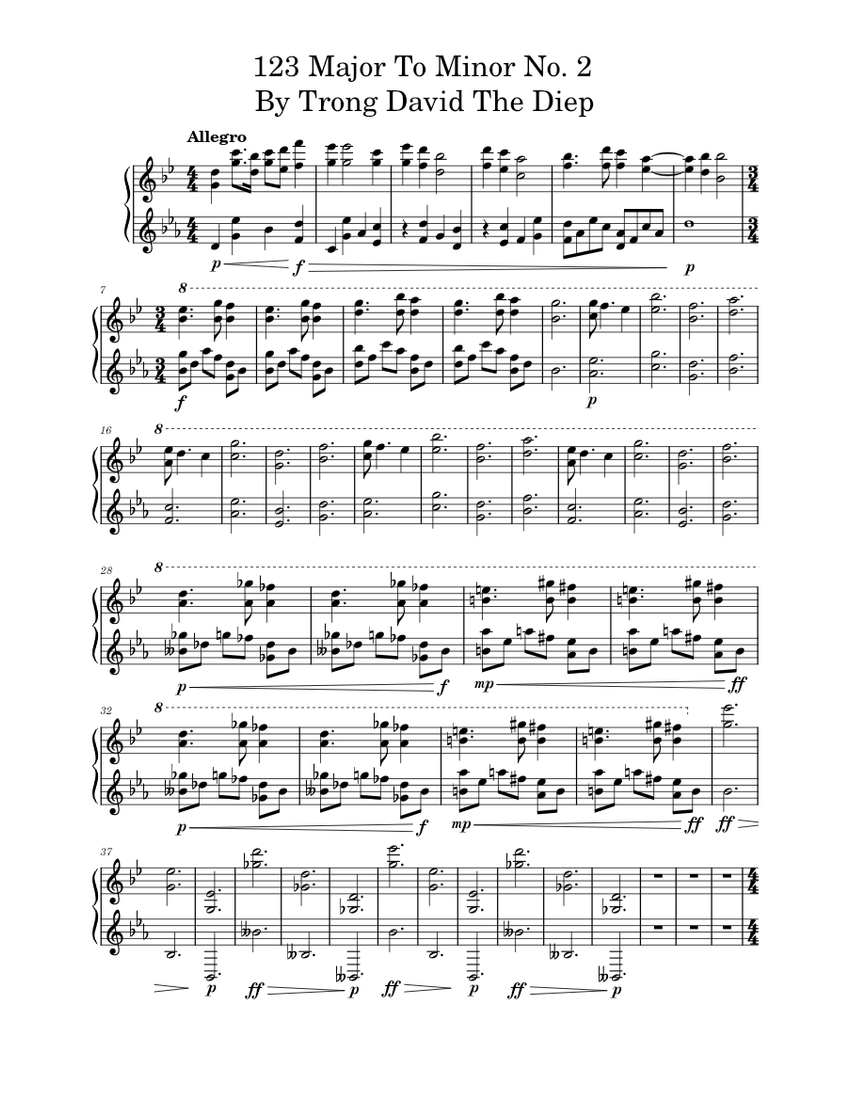 ( 123 ) Major to Minor No. 2 By Trong David The Diep Sheet music for ...