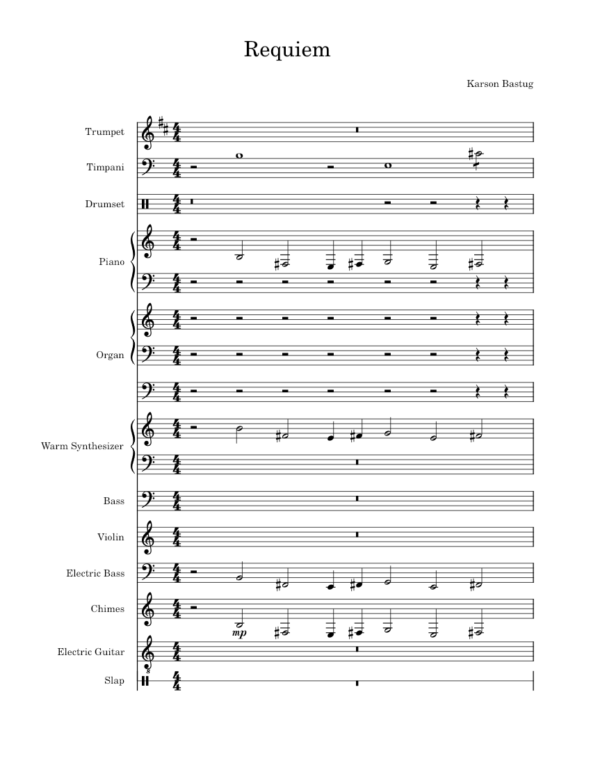 Requiem Sheet music for Piano, Bass voice, Organ, Timpani & more ...