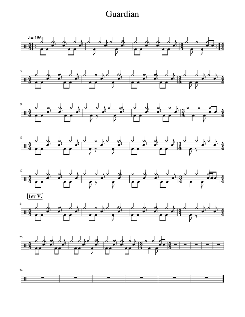 Guardian Sheet music for Drum group (Solo) | Musescore.com