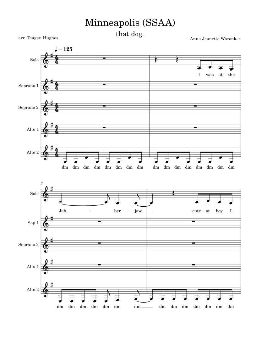 Minneapolis (SSAA) Sheet music for Piano (A Capella) | Musescore.com