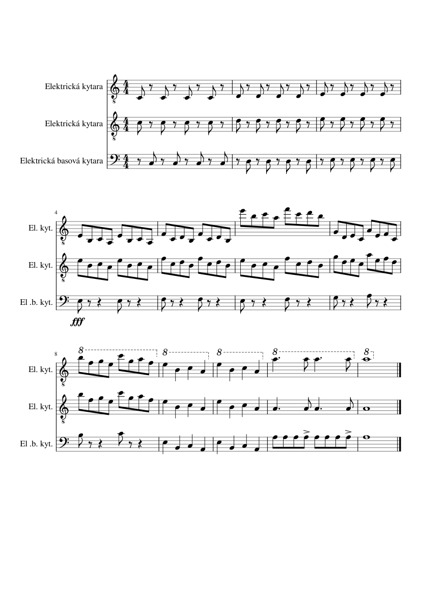 Heavy Metal Sheet music for Guitar, Bass guitar (Mixed Trio ...