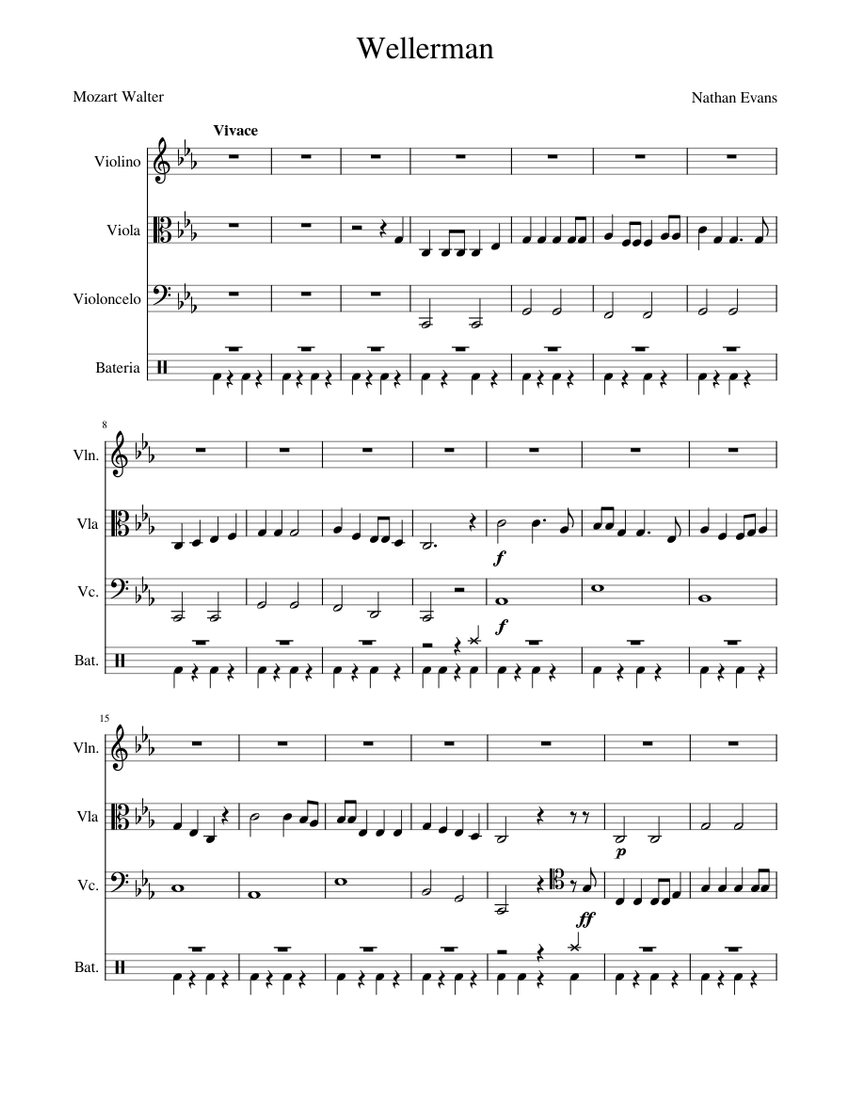 Wellerman – Nathan Evans Wellerman Sheet music for Violin, Viola, Cello ...