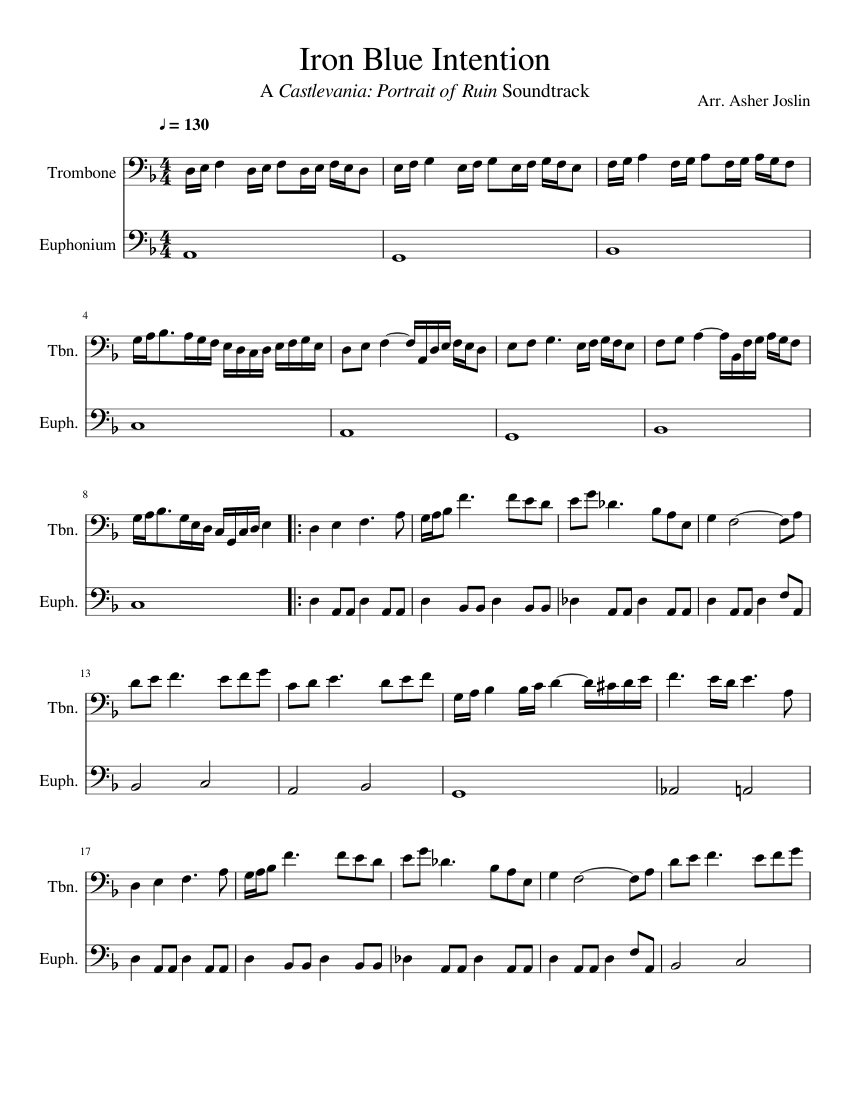 Iron Blue Intention Sheet music for Trombone, Euphonium (Brass Duet ...