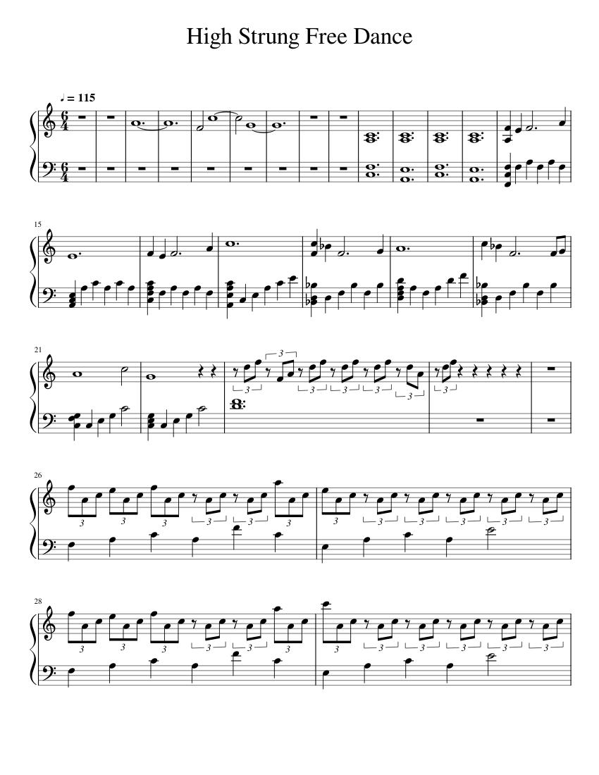 High Strung Free Dance Sheet music for Piano (Solo) | Musescore.com