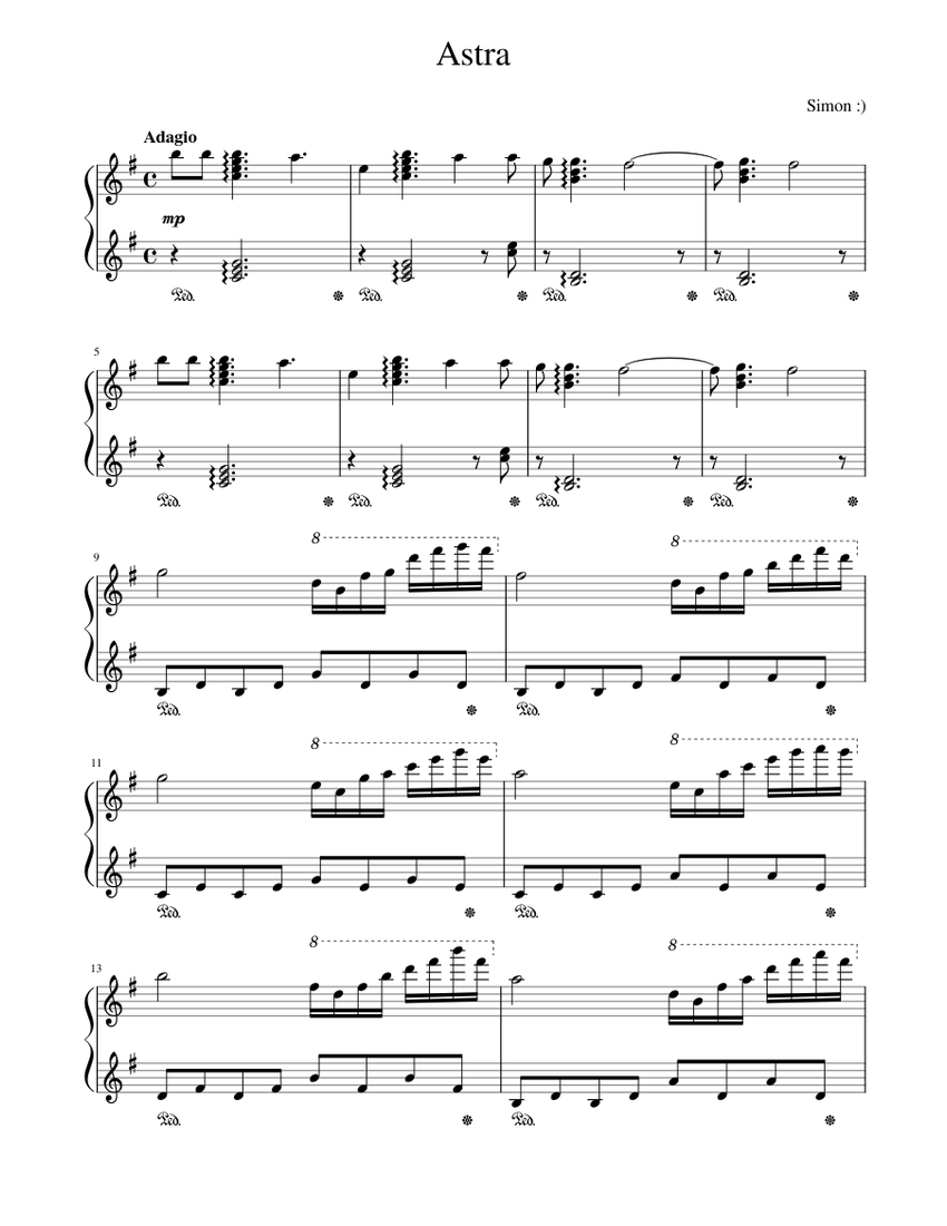 Astra Sheet music for Piano (Solo) Easy | Musescore.com