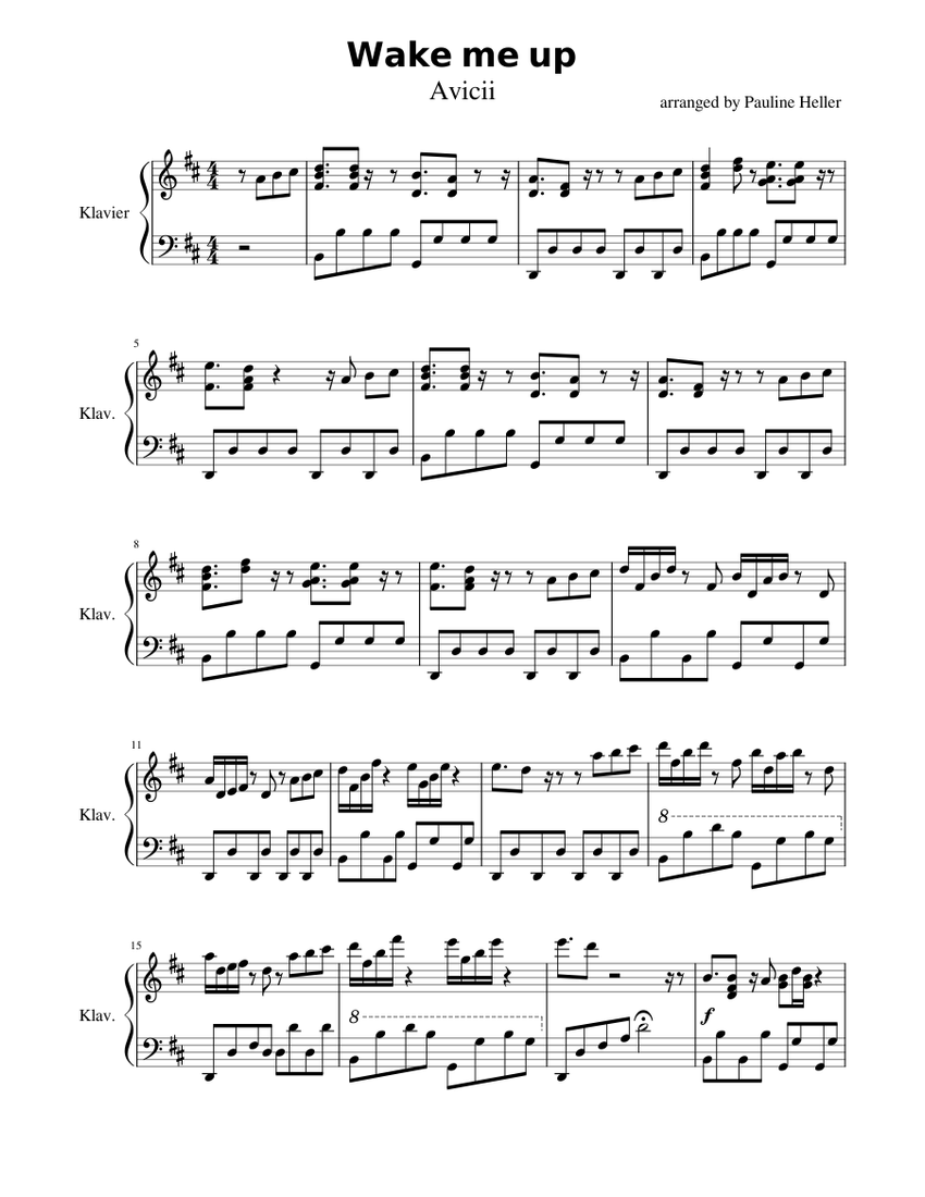 Wake me up -avicii - arrangement - piano Sheet music for Piano (Solo ...