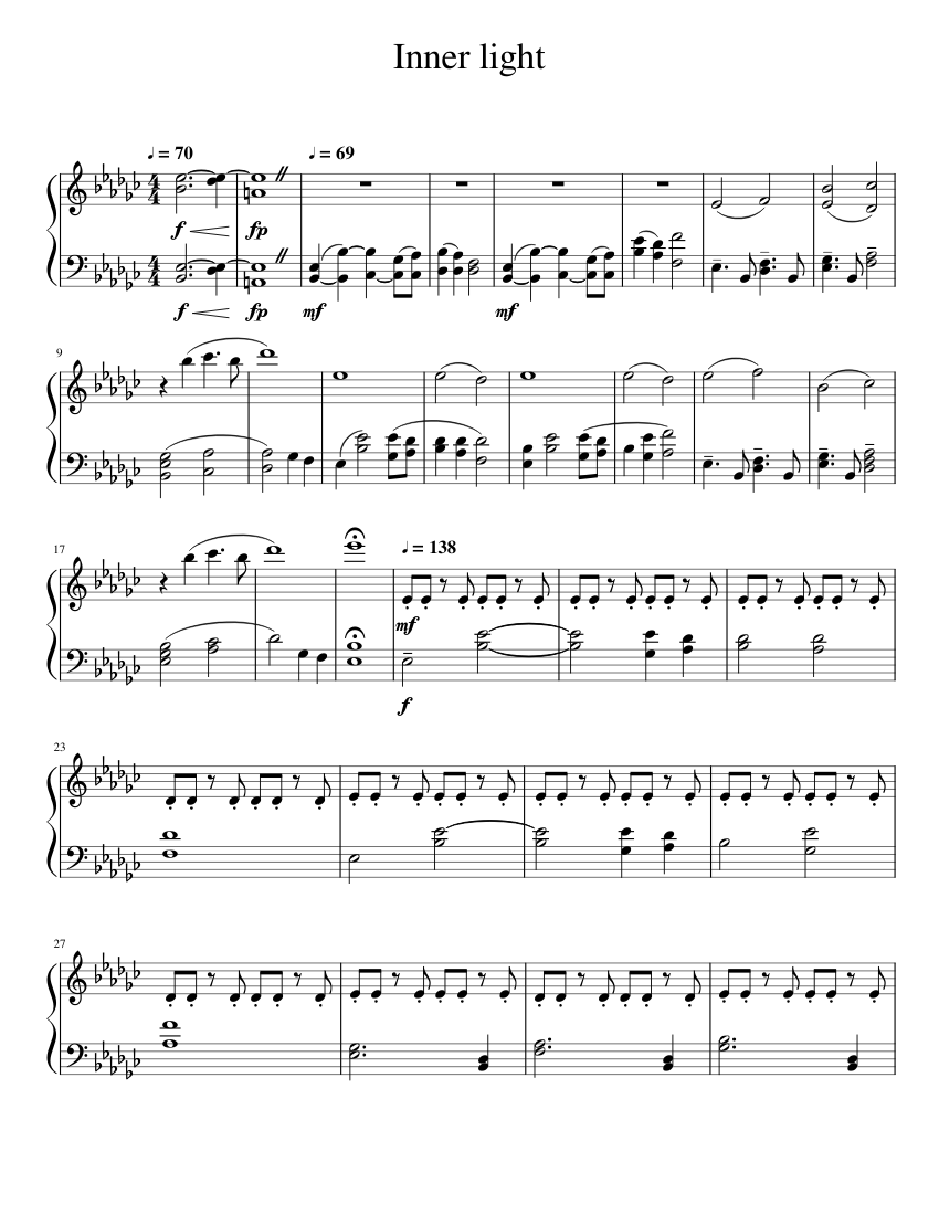 Inner light Sheet music for Piano (Solo) Easy | Musescore.com