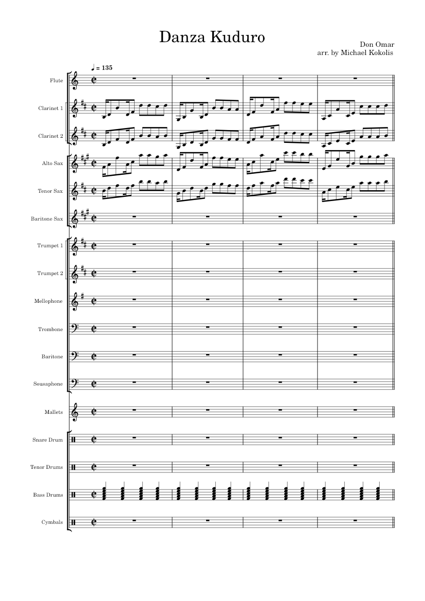 Danza Kuduro – Lucenzo And Don Omar Sheet Music for Trombone, Flute ...
