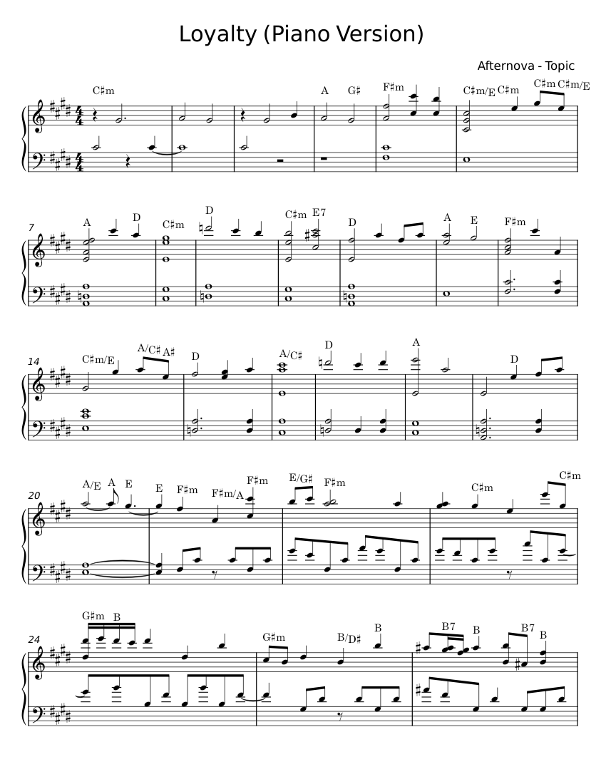 Loyalty Sheet music for Piano (Piano Duo) | Musescore.com