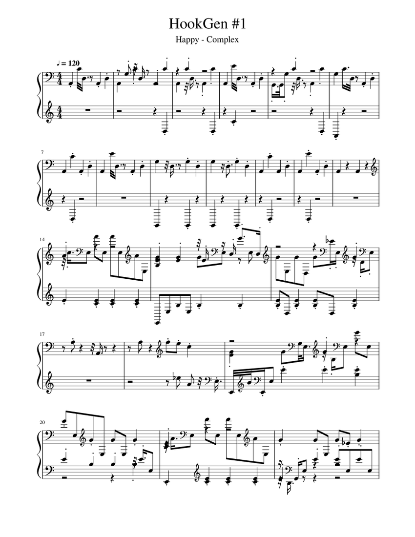 HookGen - Happy - Complex Sheet music for Piano (Solo) | Musescore.com