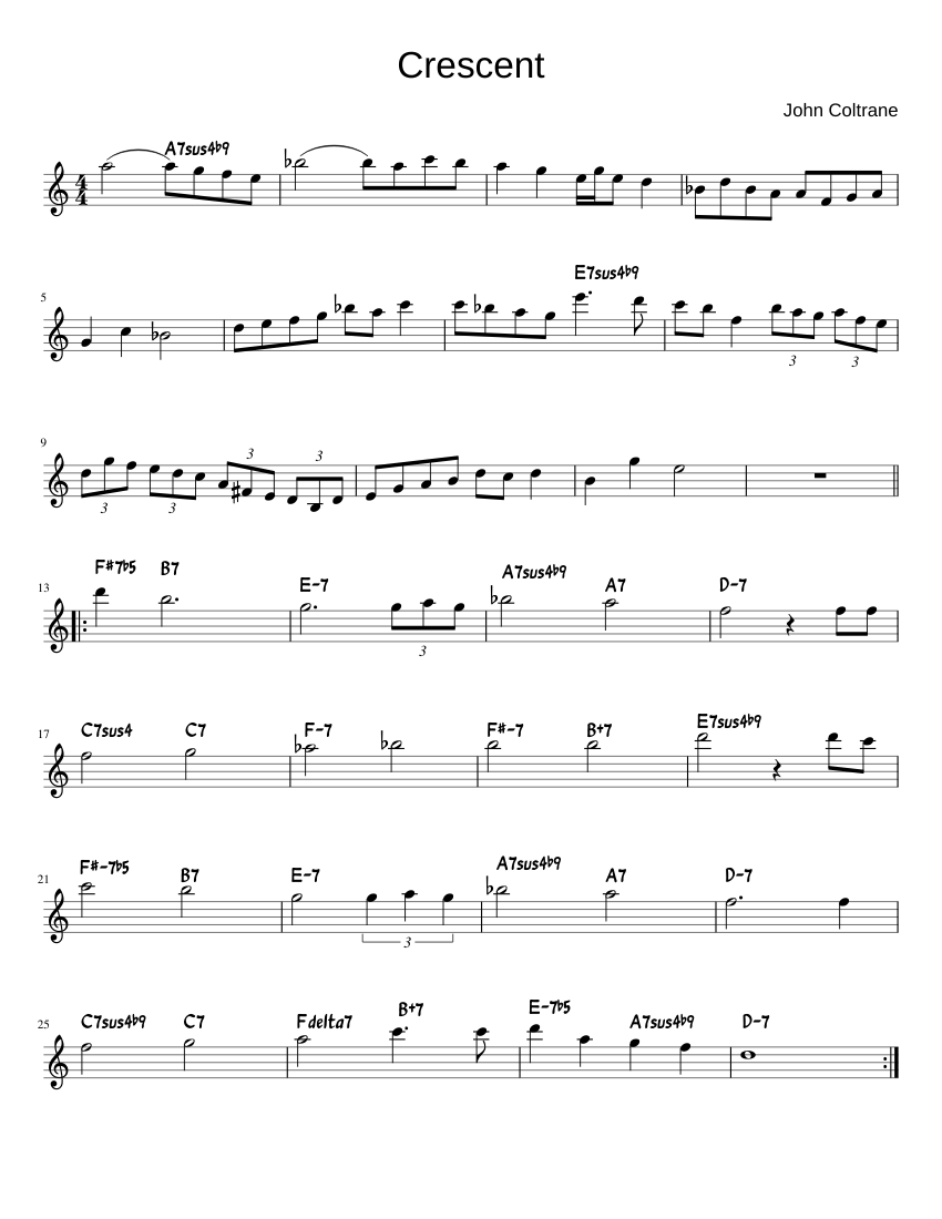 Crescent Sheet music for Piano (Solo) | Musescore.com