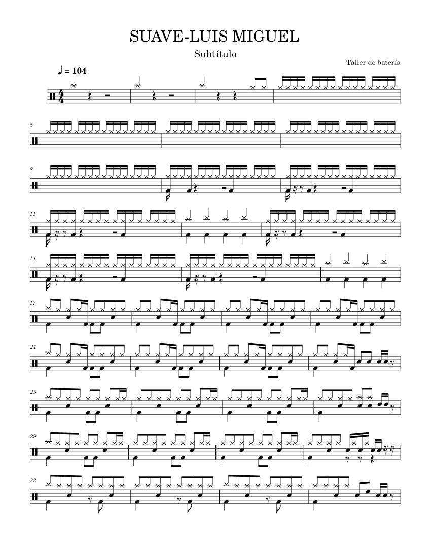 SUAVE-LUIS MIGUEL Sheet Music for Drum group (Solo) | MuseScore.com