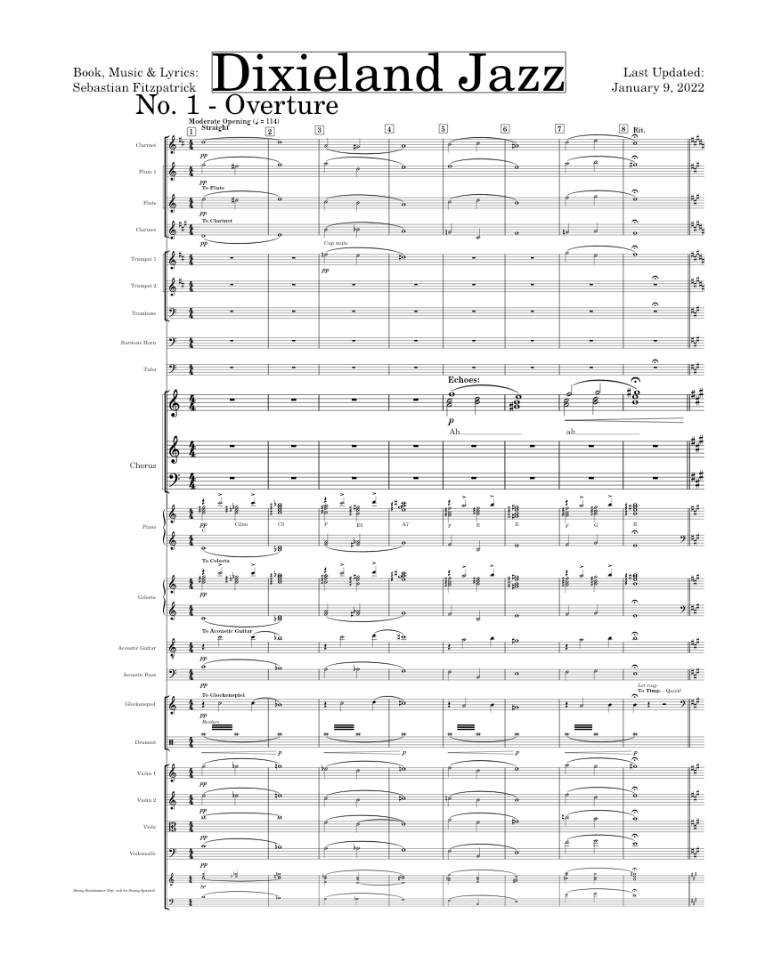 Dixieland Jazz - Full Score & Script Sheet music for Piano, Trombone ...