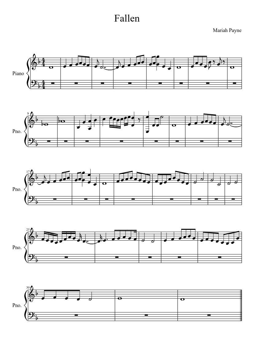 Fallen Sheet music for Piano (Solo) | Musescore.com