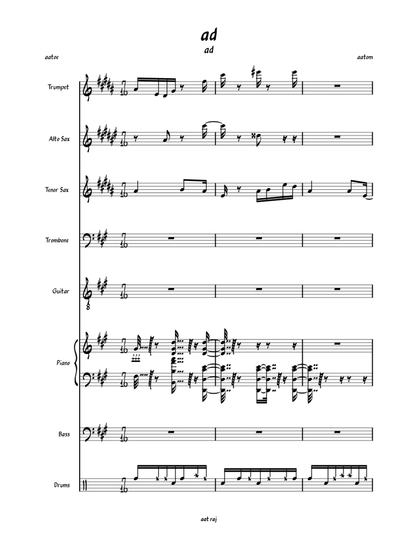 ad Sheet music for Piano, Trombone, Saxophone alto, Saxophone tenor ...