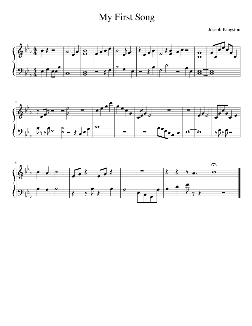 My First Song Sheet music for Piano (Solo) Easy | Musescore.com