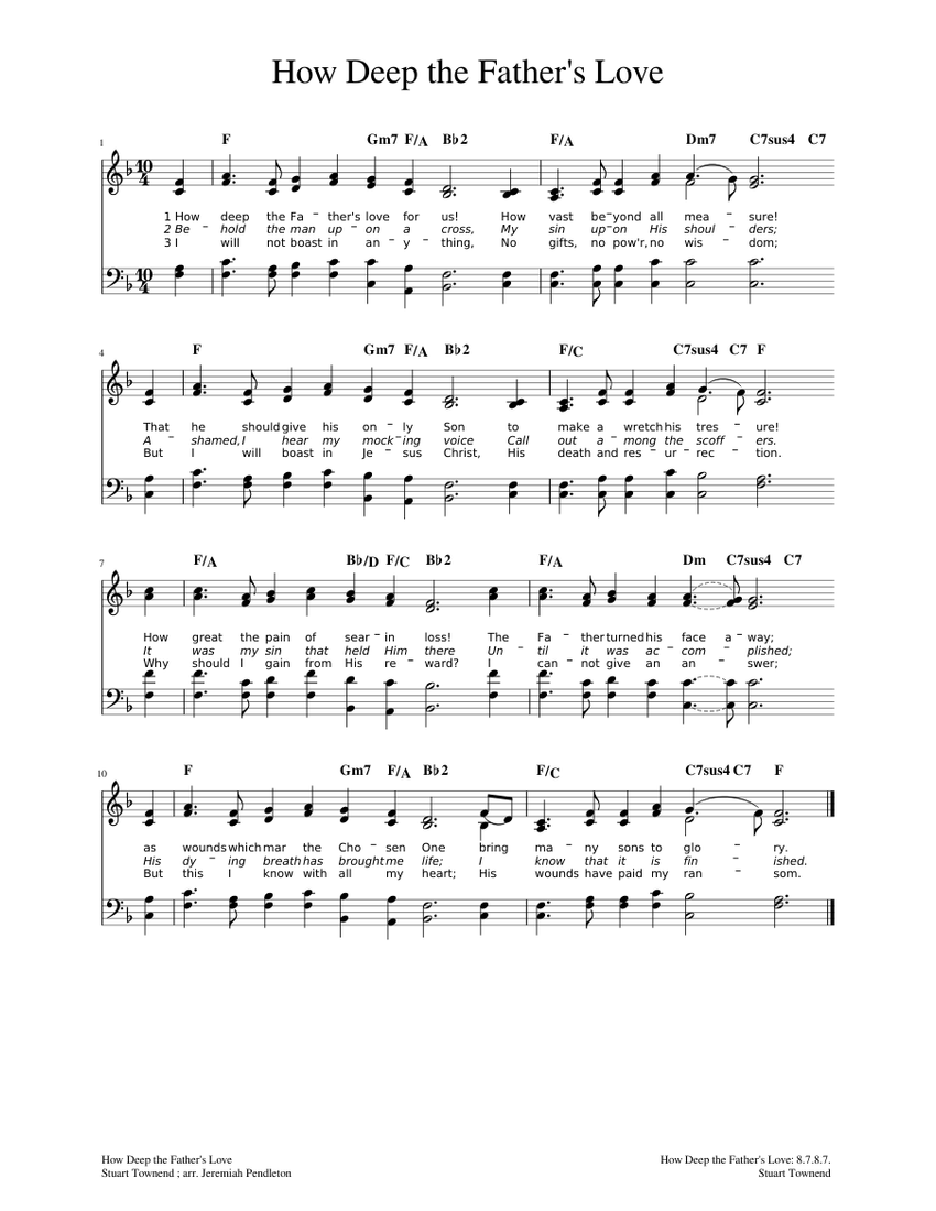How Deep the Father's Love Sheet music for Piano (Church Choir) Easy ...