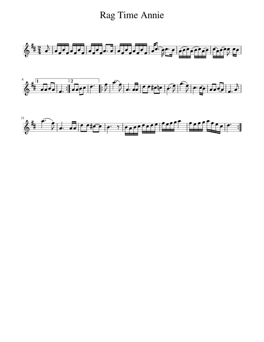 Rag Time Annie Sheet music for Piano (Solo) | Musescore.com