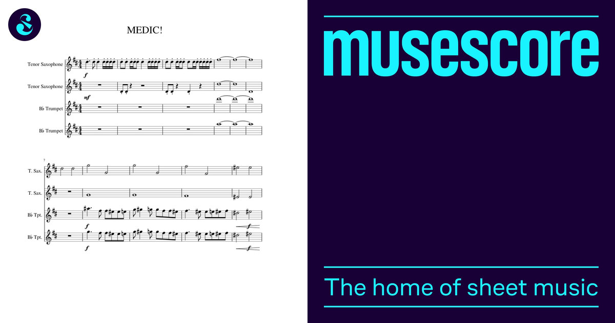 MEDIC Sheet music for Saxophone tenor, Trumpet in b-flat (Mixed Quartet) | Musescore.com