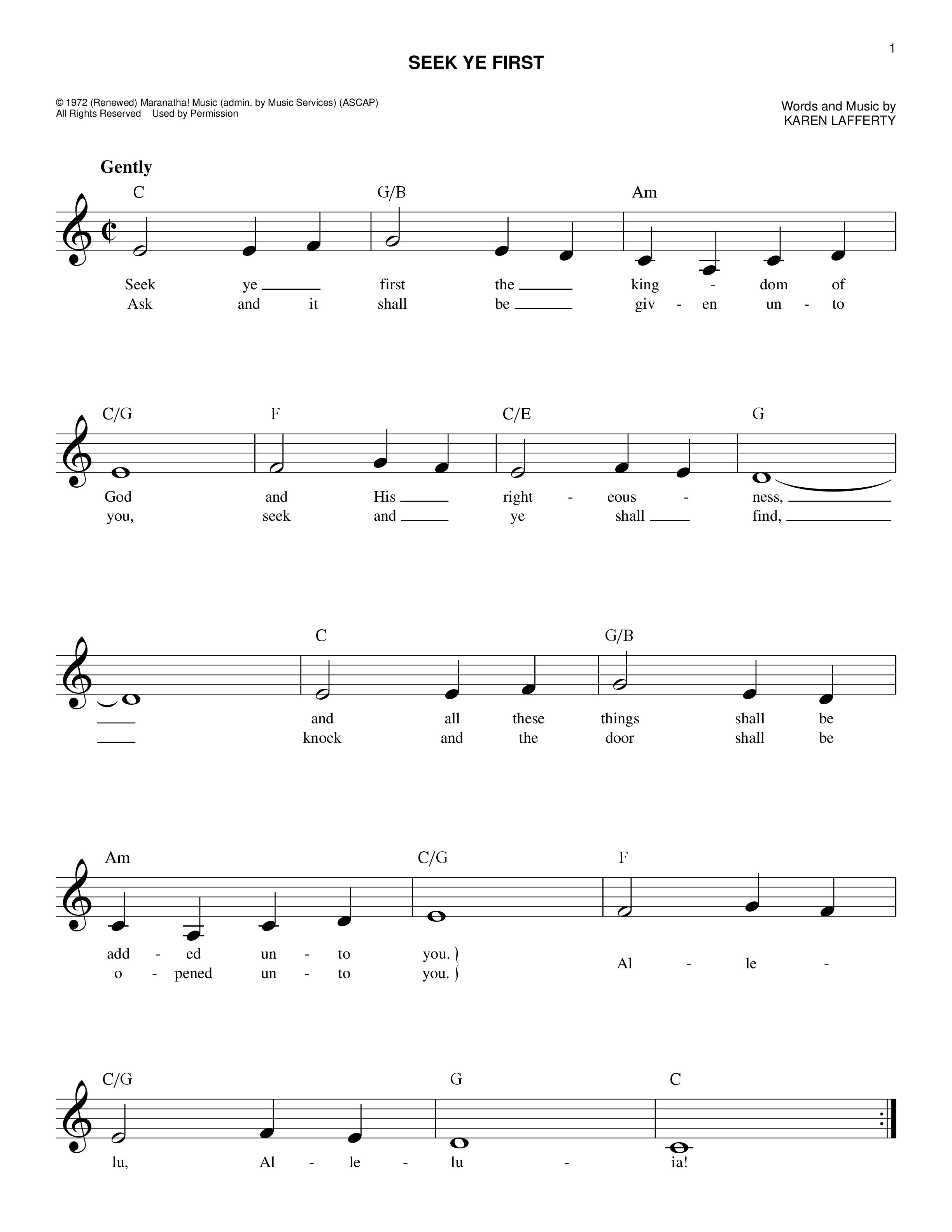Play Official version of Seek Ye First The Kingdom Of God sheet music ...