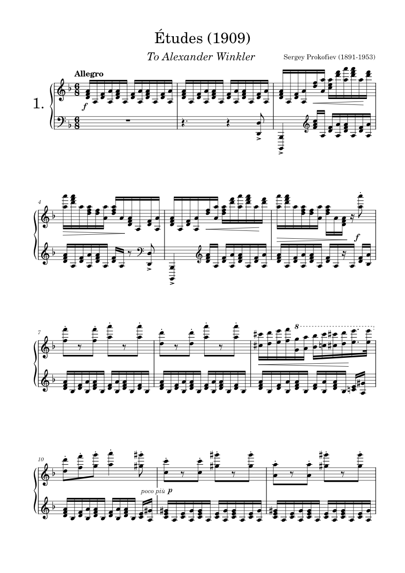 Etude Op.2 Nº.1 – Sergei Prokofiev Sheet music for Piano (Solo ...