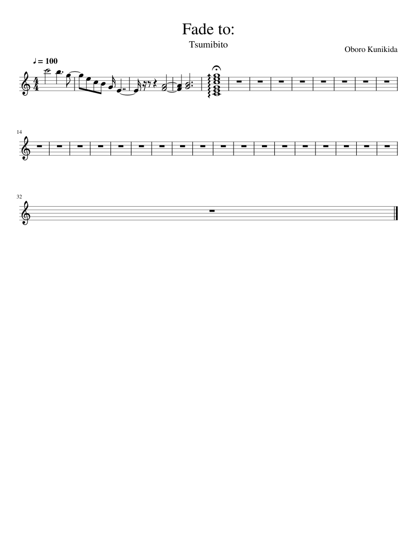 Fade to Sheet music for Piano (Solo) | Musescore.com