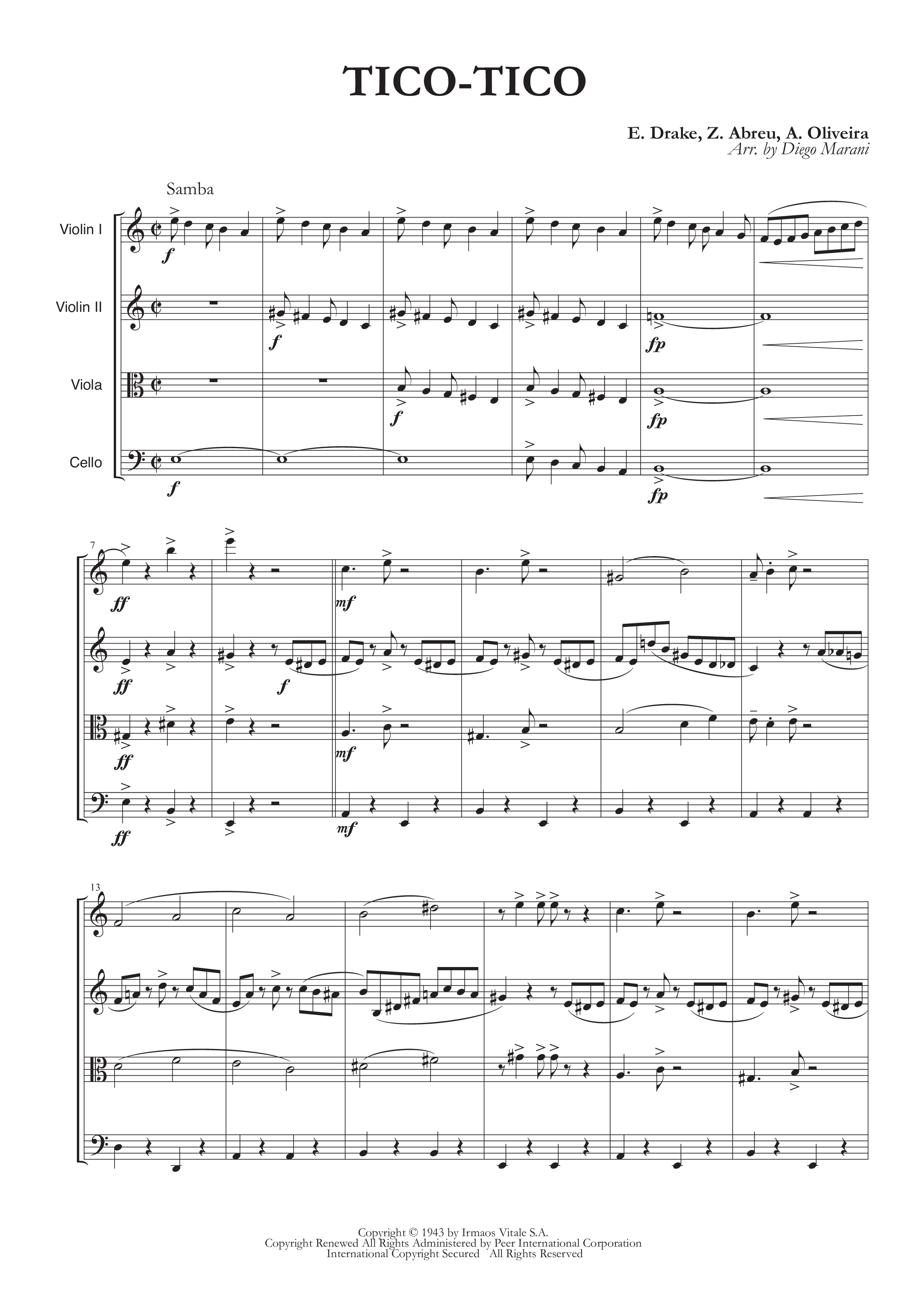 Play Official version of Tico Tico (Tico Tico No Fuba) Sheet Music by ...