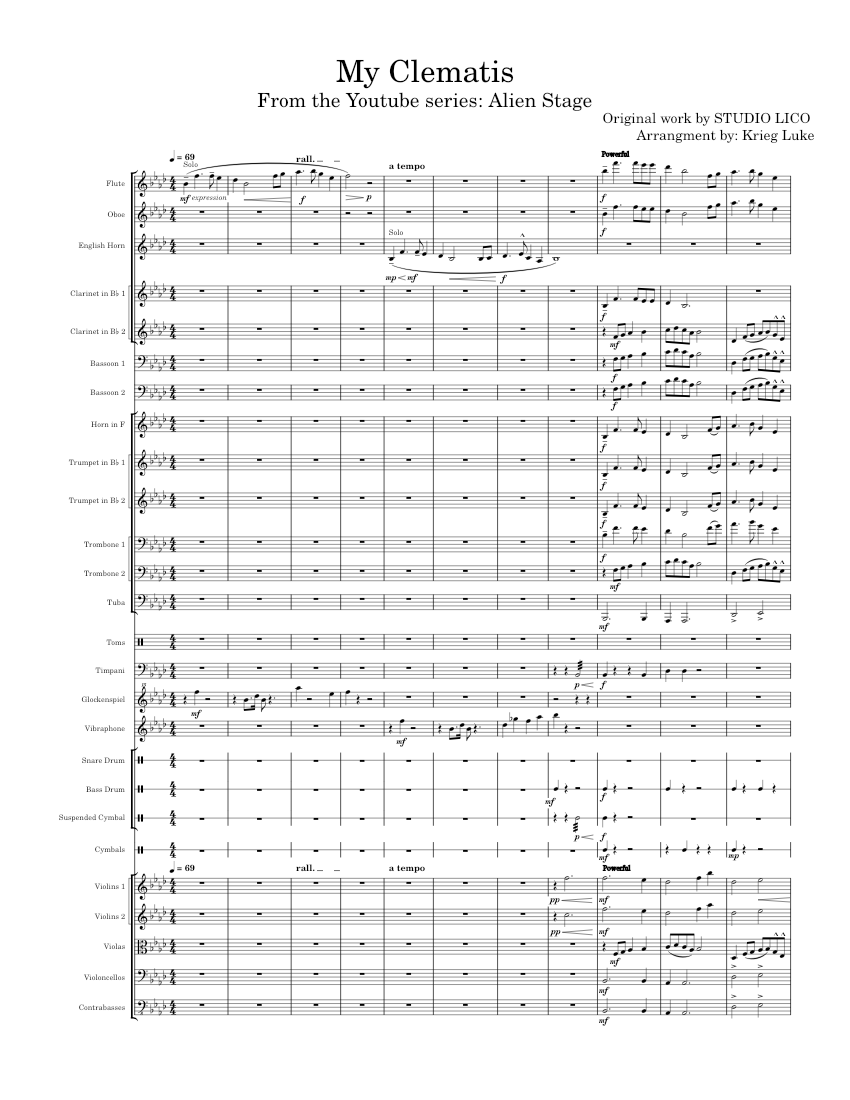 나의 클레마티스 (MY CLEMATIS) – 에이스테 (ALIEN STAGE) Sheet Music for Trombone ...