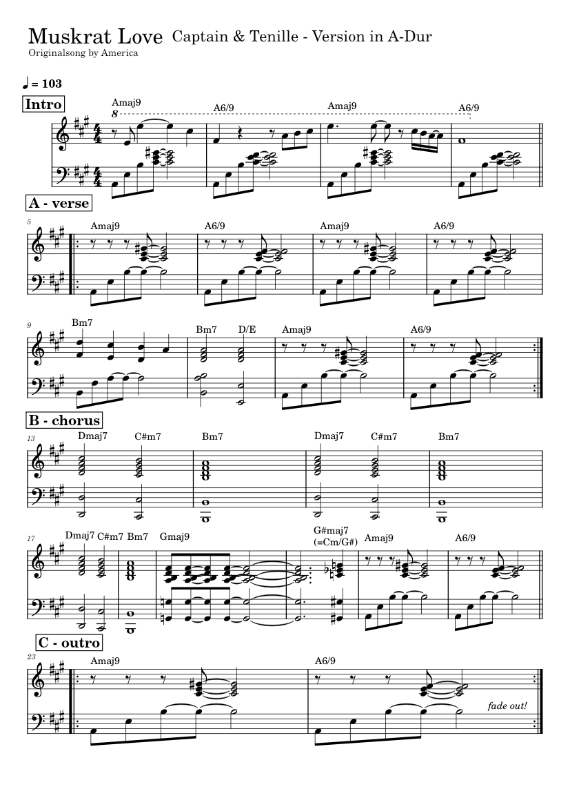 Muskrat love – Captain & Tennille Sheet Music for Piano (Solo) Easy ...