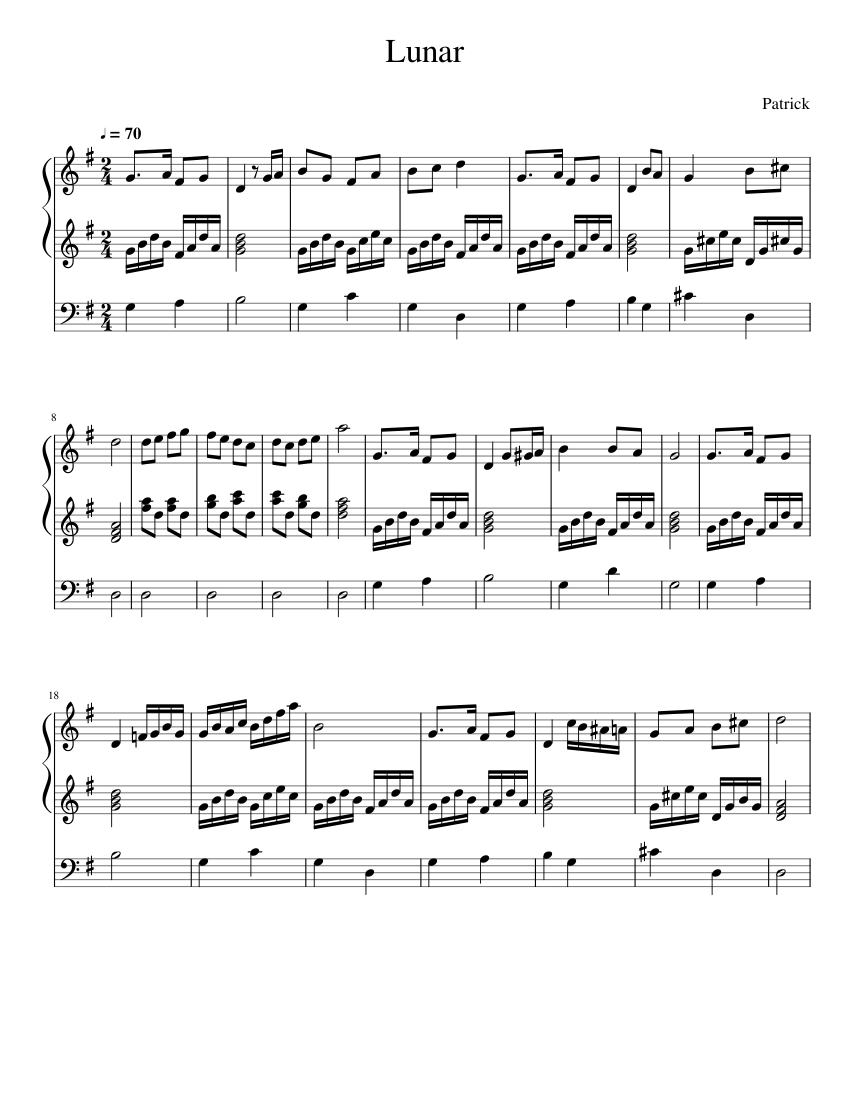 Lunar Sheet music for Piano (Solo) Easy | Musescore.com