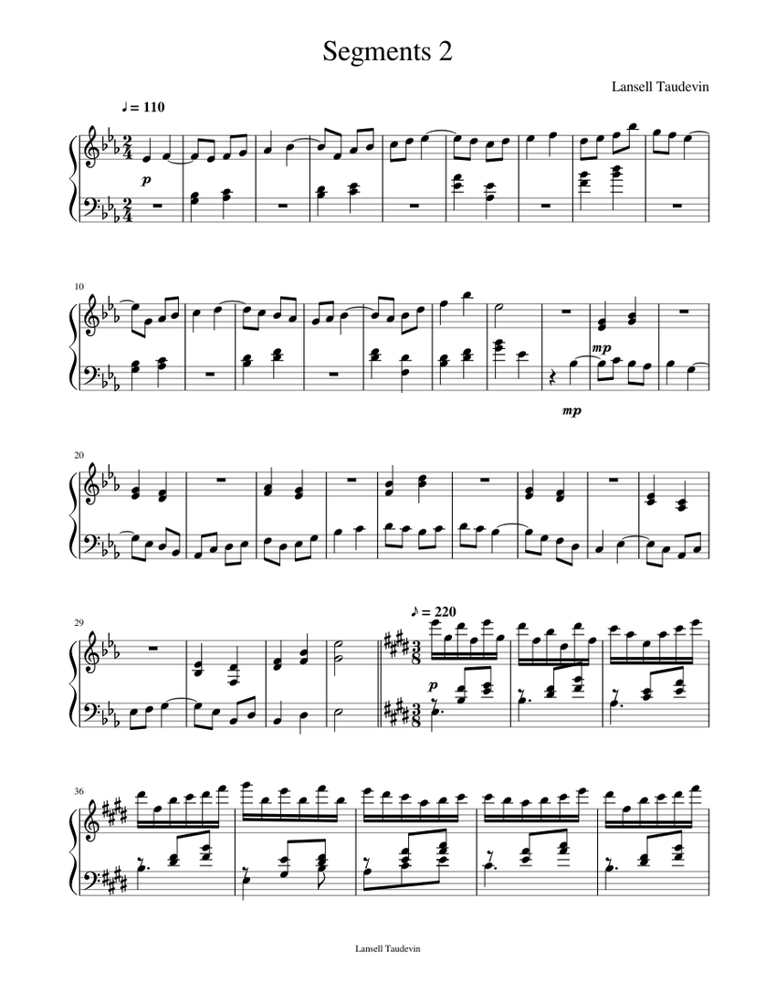 Segments 2 Sheet music for Piano (Solo) | Musescore.com