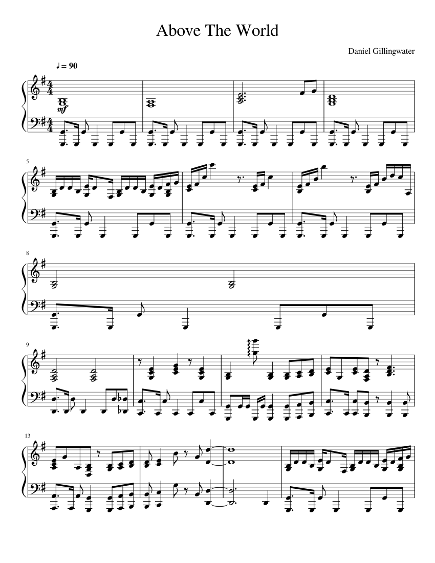 Above the World Sheet music for Piano (Solo) | Musescore.com