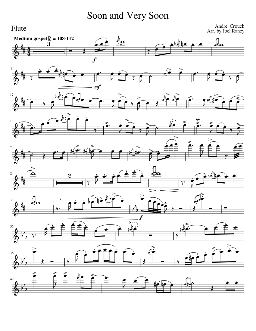 Soon And Very Soon - Andraé Crouch – arr.Joel Raney Sheet music for ...