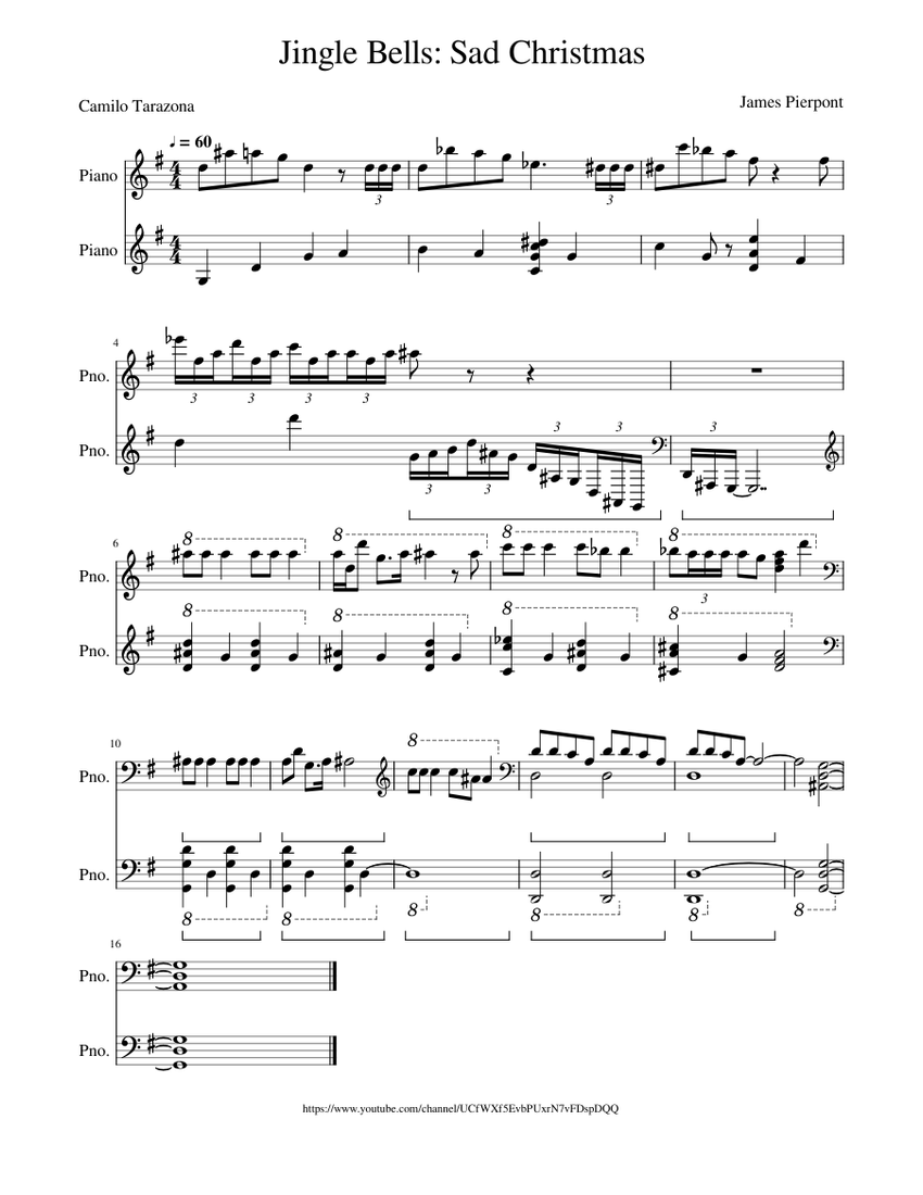 Jingle Bells - Sad Christmas Sheet music for Piano (Solo) | Musescore.com