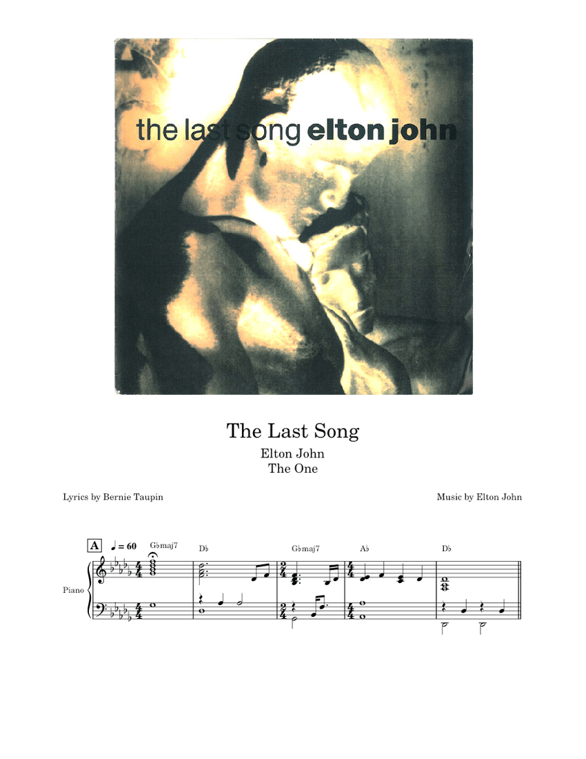 The Last Song - Elton John Sheet music for Piano, Vocals (Piano-Voice ...