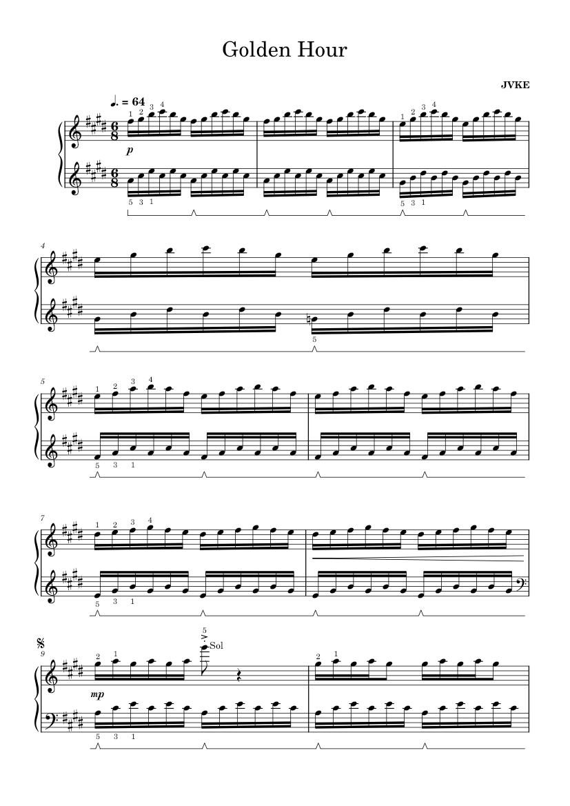 Golden hour – JVKE Sheet music for Piano (Solo) | Musescore.com