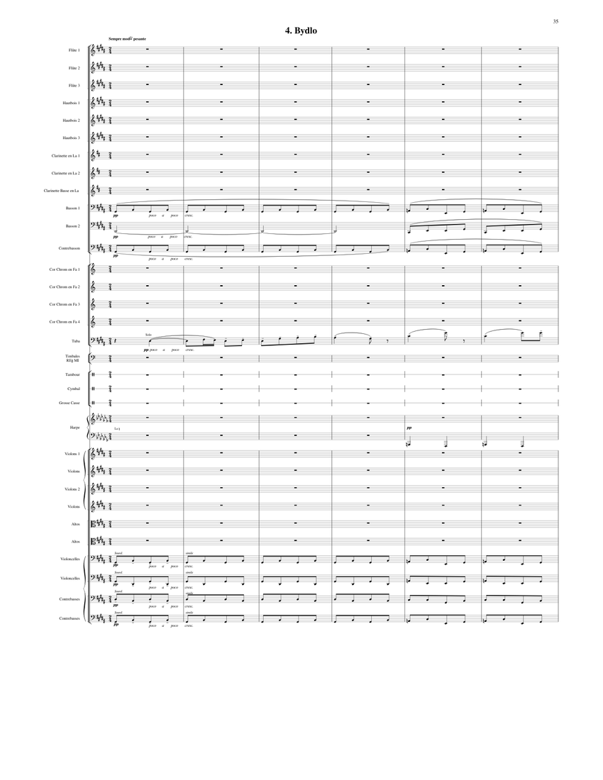 4 Bydlo Sheet music for Violin, Trombone, Flute, Saxophone (Alto ...