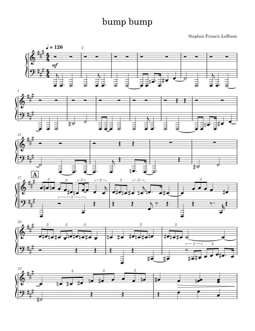 bump bump Sheet music for Piano (Solo) | Musescore.com