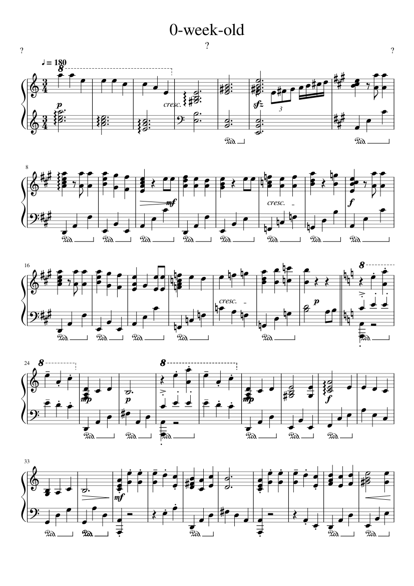 0 week old Sheet Music for Piano (Solo) | MuseScore.com