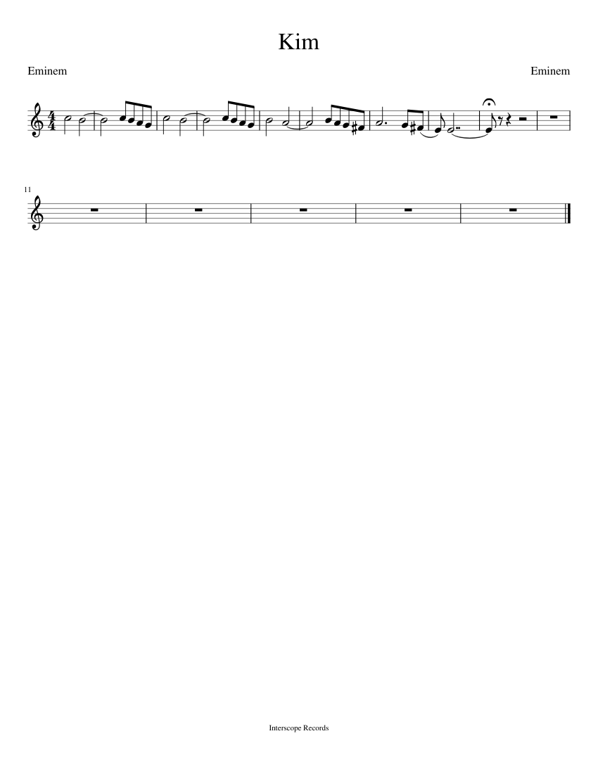 Kim Sheet music for Piano (Solo) | Musescore.com