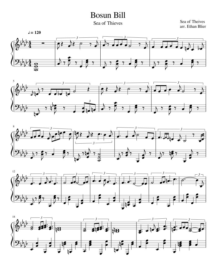 Bosun Bill Sheet Music for Piano (Solo) | MuseScore.com