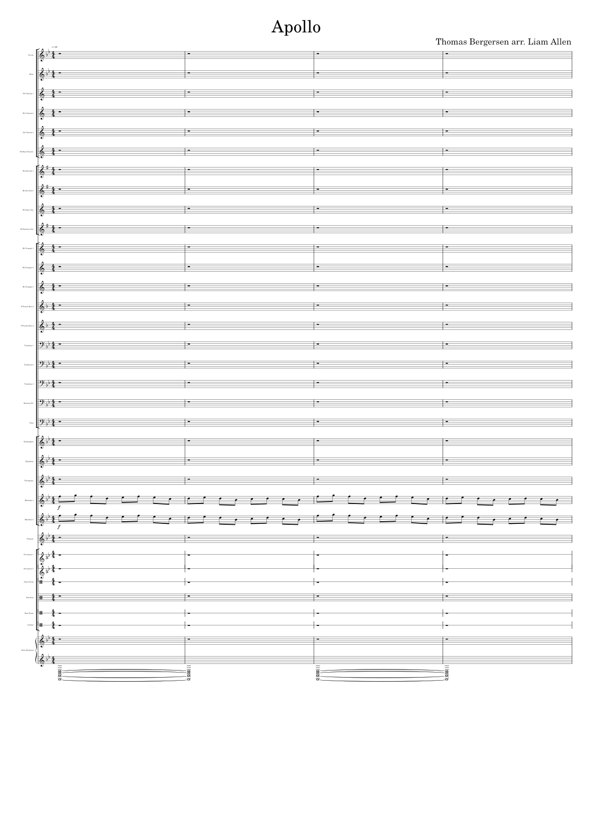 Apollo – Thomas Bergersen Apollo Marching Arrangement Sheet music for ...