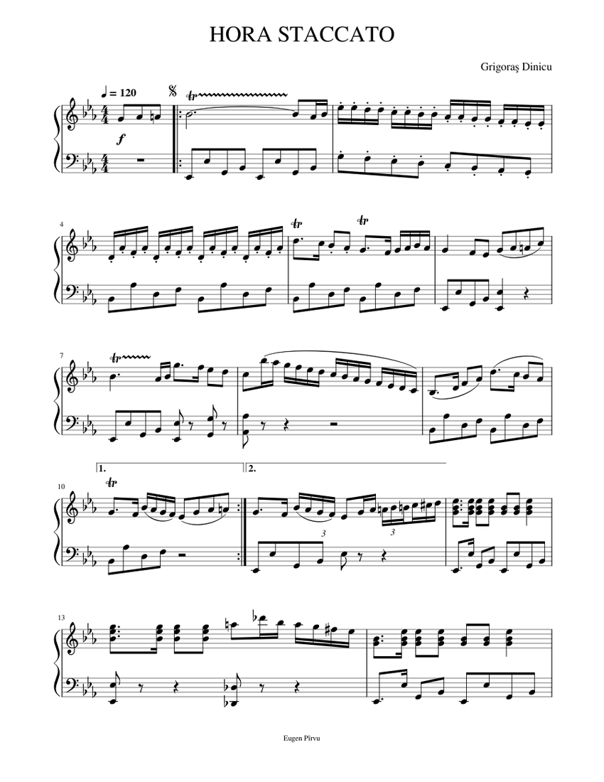 HORA STACCATO easy Sheet music for Piano (Solo) | Musescore.com