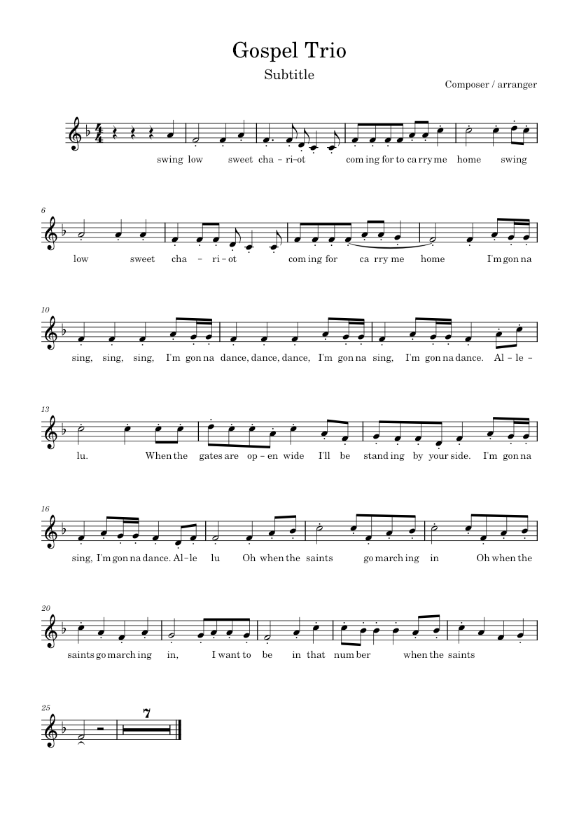 Gospel Trio Sheet music for Piano (Solo) Easy | Musescore.com