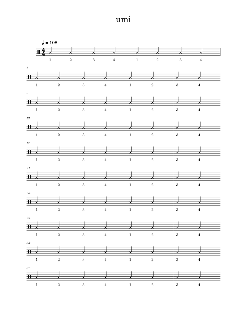 Umi – meme umi Sheet music for Tenor drum (Solo) | Musescore.com