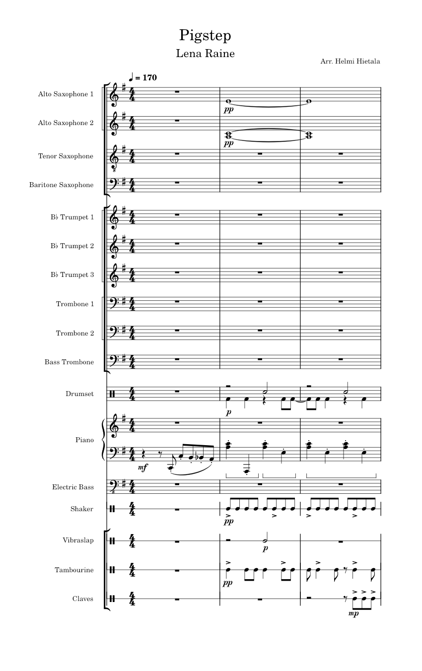 Pigstep – Lena Raine Sheet music for Piano, Trombone, Trombone bass ...