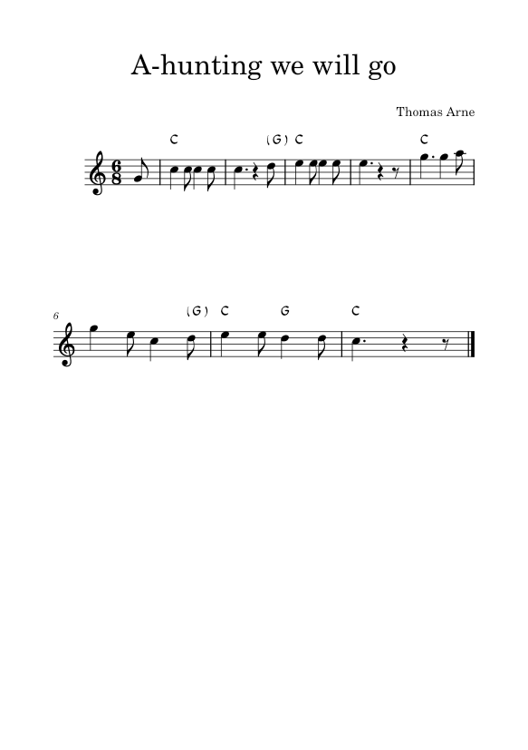 A Hunting We Will Go – Misc tunes A-hunting we will go Sheet music for ...