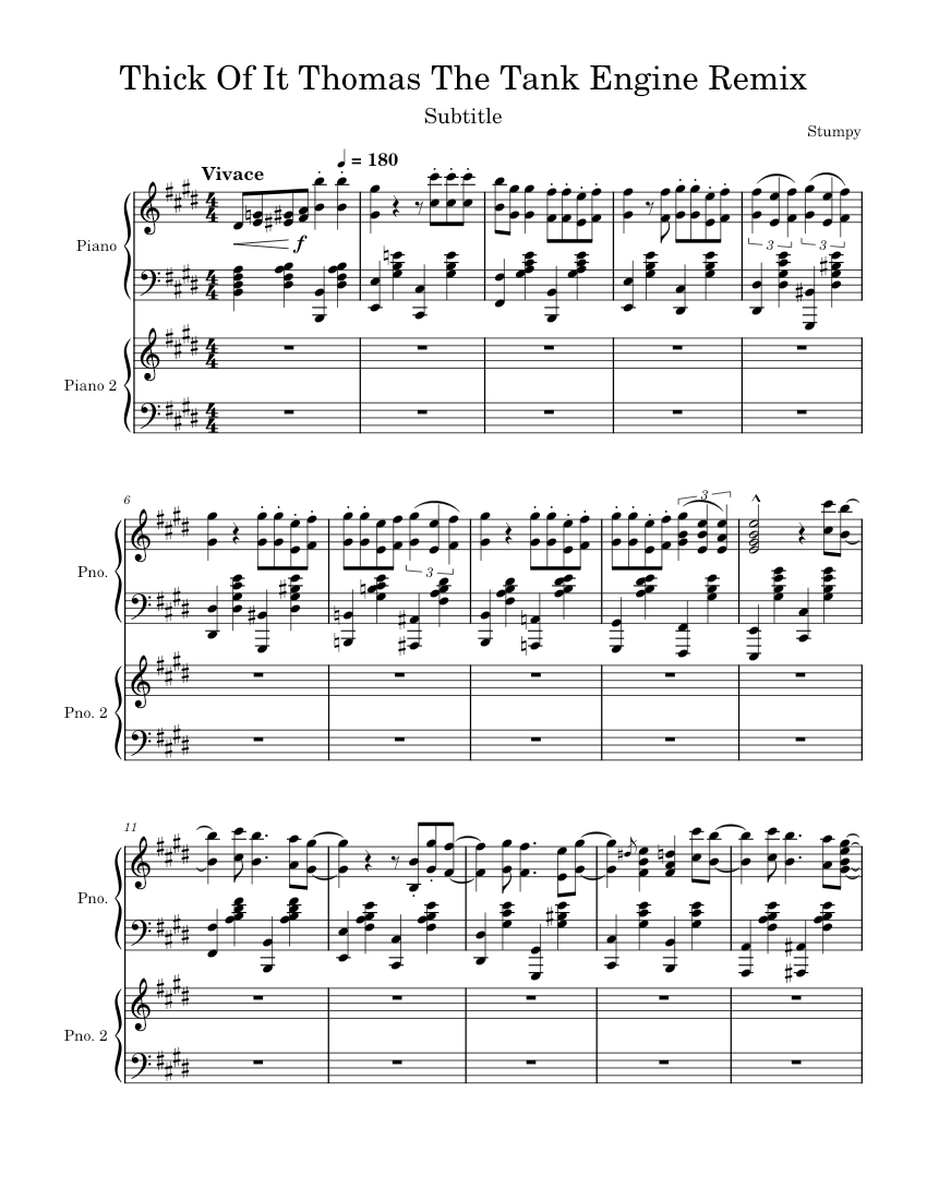 Thick of It but with Thomas (from YouTube, transcribed to MuseScore for ...